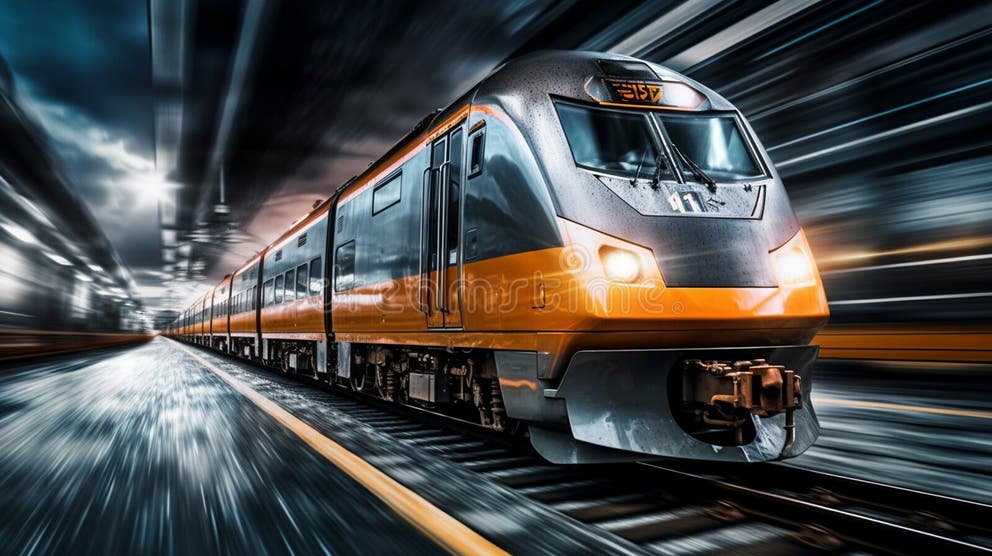 Fast Train Speeding Motion Stock Illustrations – 533 Fast Train ...