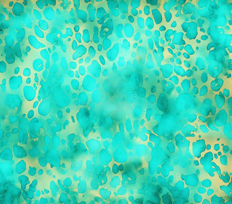Turquoise Leopard Print Wallpaper Pattern with Dark Bronze and Emerald ...