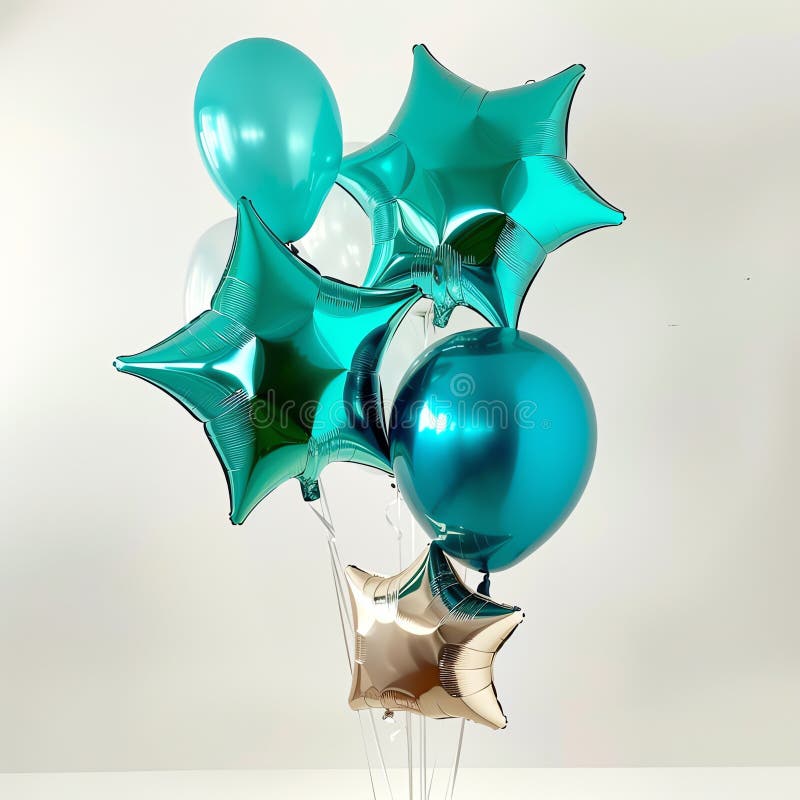 Turquoise Rectangular Shaped Foil Balloon Stock Illustration ...