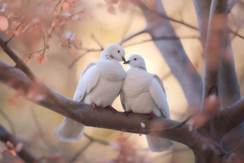 AI Generated Image of Two Loving Doves Stock Illustration ...