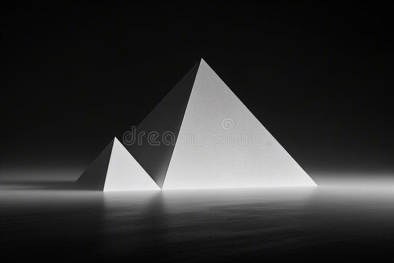 AI Generated Image of Two Pyramids in a Minimalist Black and White ...
