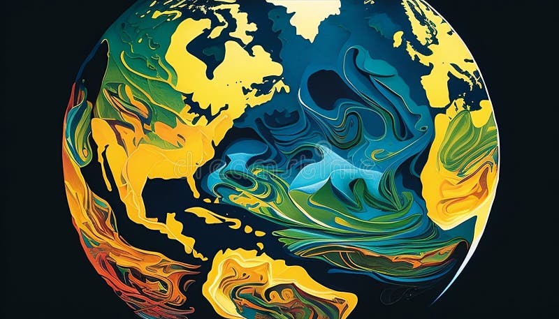 Earth S Surface Fused: Flat, Round, and Globe Perspectives, Made with ...