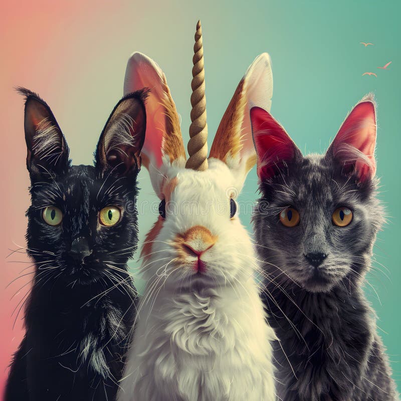 Whimsical Fusion: an AI-Generated Blend of Myth and Reality Stock ...