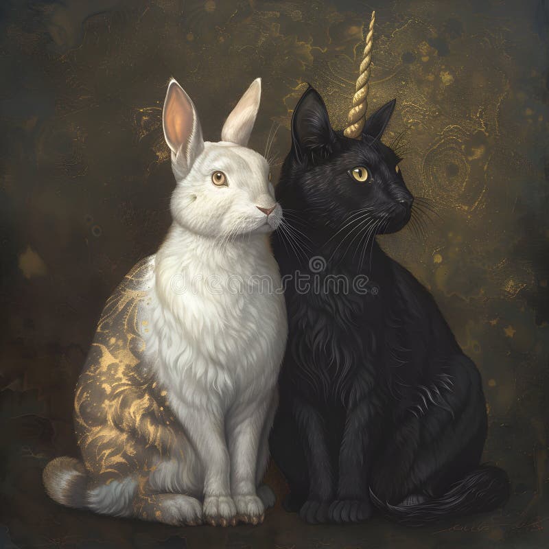 Whimsical Fusion: an AI-Generated Blend of Myth and Reality Stock Illustration - Illustration of ...