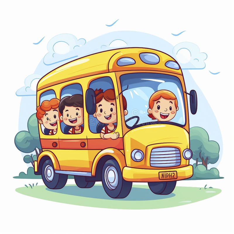 AI Generated Image, Vector Illustration. Group of Smiling Children on a ...