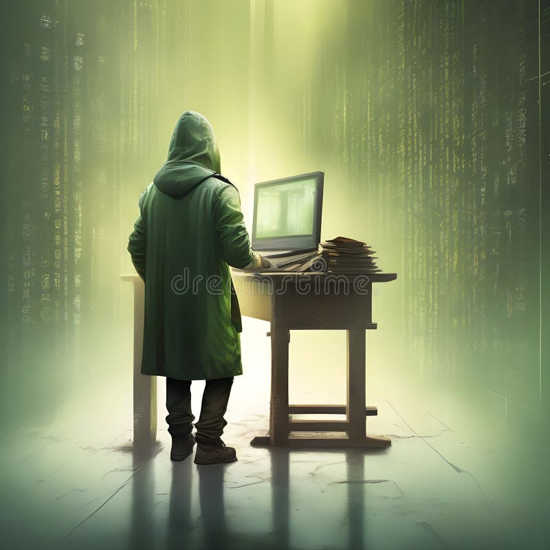 A Vibrant Flowing of Colorful Silhouette Cyber Crime Hacker Breaking ...