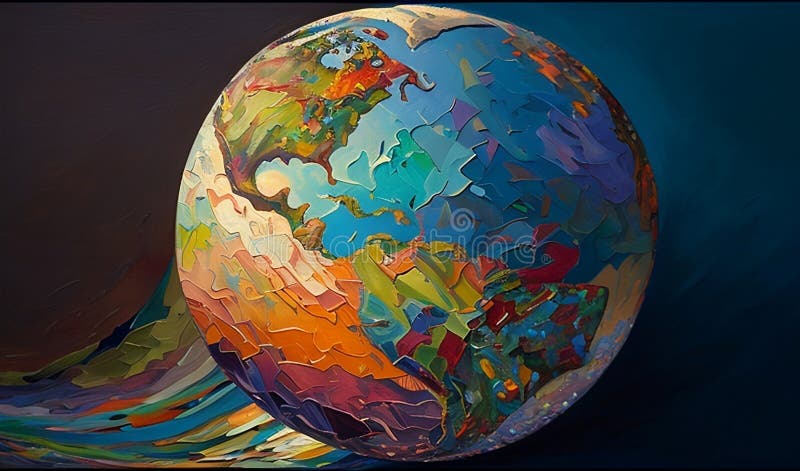 Global Perspective: the Earth As a Vibrant Sphere, Made with Generative ...