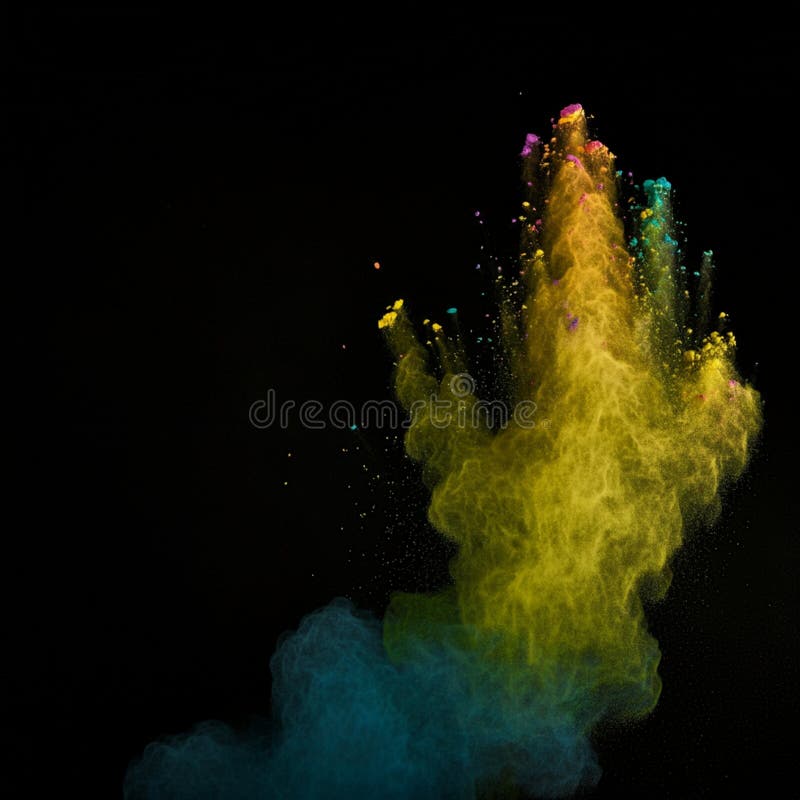 AI-Generated Image: Vibrant Multi-Colored Powder Explosion Stock ...