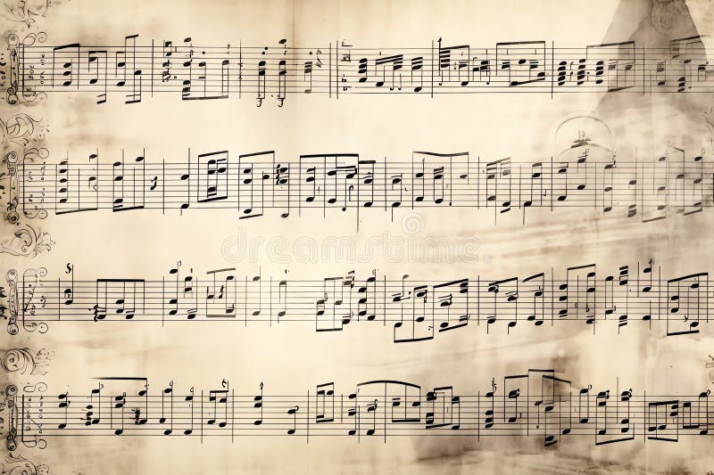 Vintage Sheet Music Lyrics Background Crafting Scrapbooking, Design ...