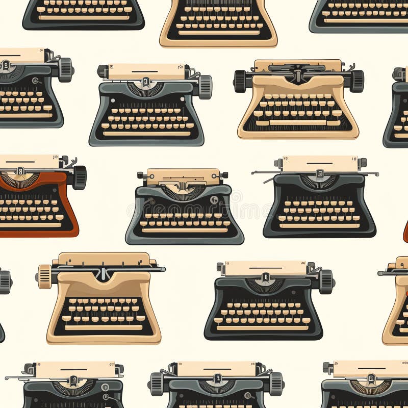 Typewriter Color Pattern Stock Illustrations – 101 Typewriter Color ...