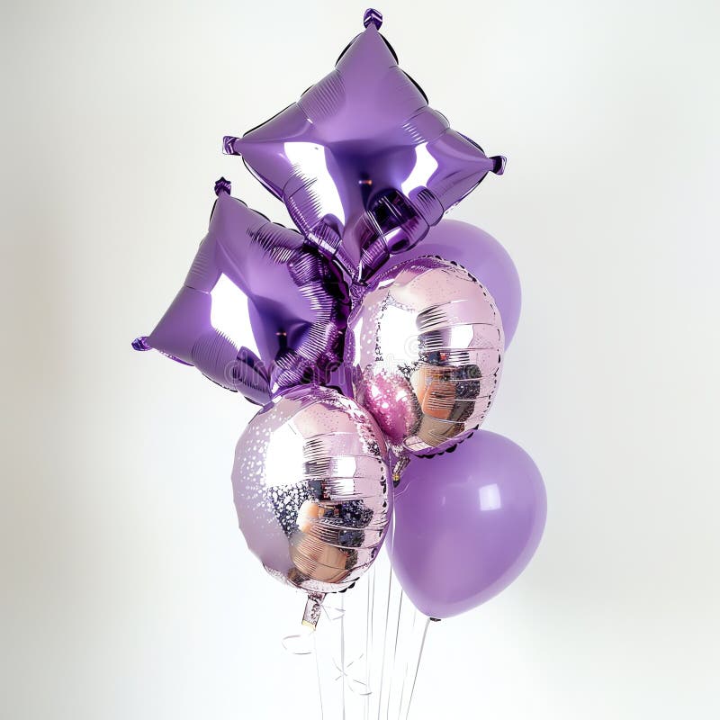 Violet Rectangular Shaped Foil Balloon Stock Illustration ...