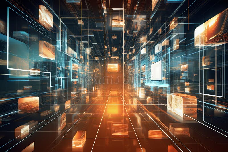 Interactive Digital Frame Border on White Background Stock Illustration ...