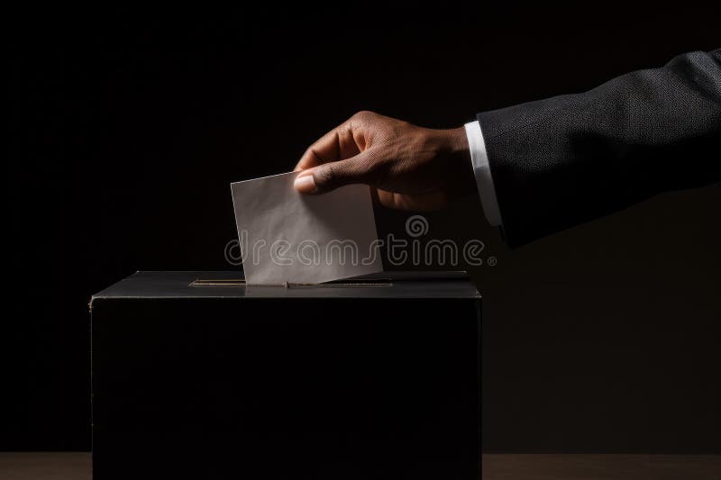 Vote Being Cast in Ballot Box Stock Illustration - Illustration of poll ...