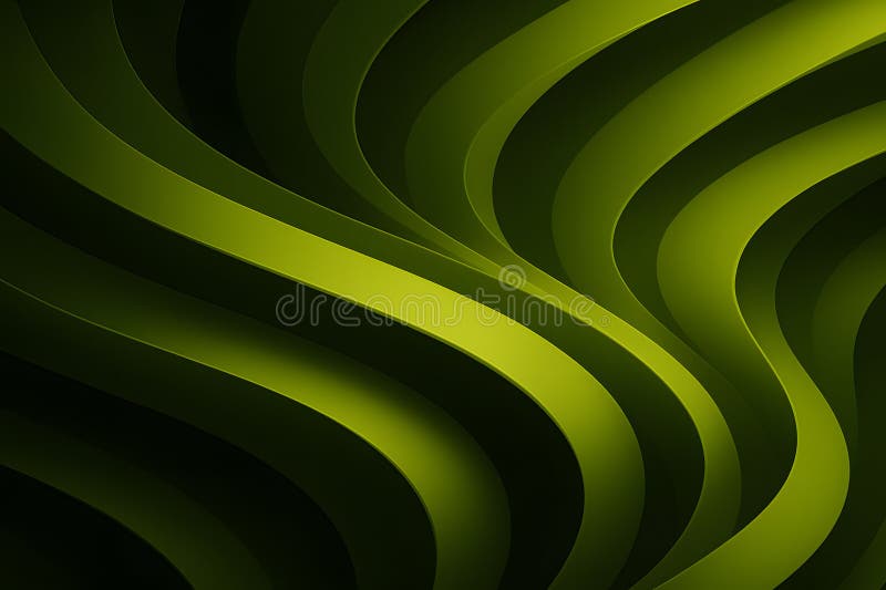 Abstract 3D Wavy Lines Lime Green Background Stock Illustration ...