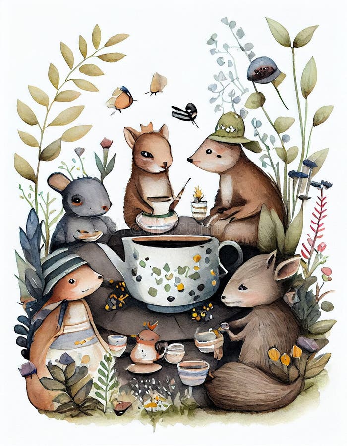 Enchanted Animal Tea Party in a Magical Garden, Made with Generative AI ...