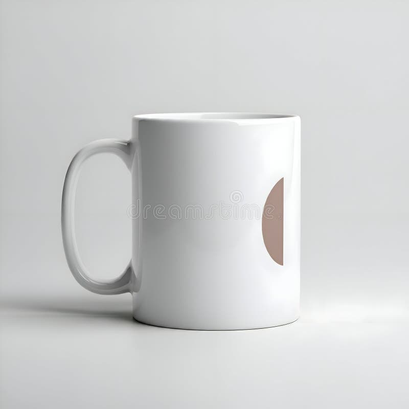 AI-Generated Image: White Coffee Mug with Tan Colored Half Circle ...