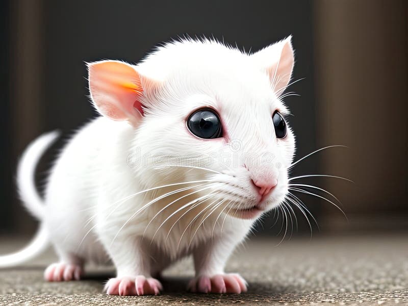 White rat. Generative Ai stock illustration. Illustration of portrait ...