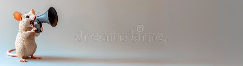 AI-Generated Image of a White Mouse with a Microphone in Its Mouth ...