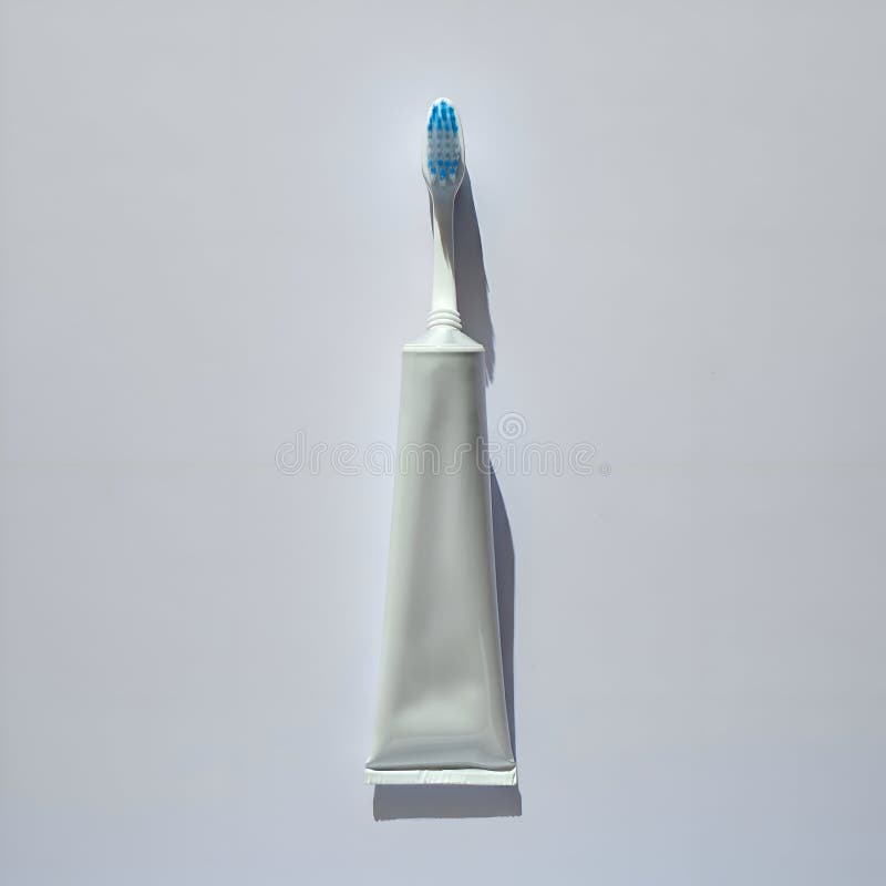 AI-Generated Image: White Tube of Toothpaste with Blue-Striped ...