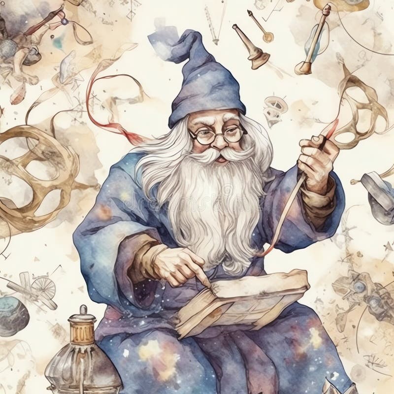 Wizards Old Paper, Vintage Digital Paper Stock Illustration ...