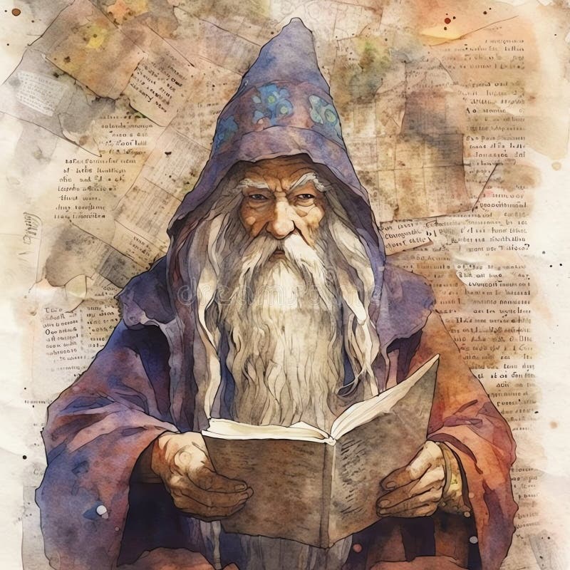 Wizards Old Paper, Vintage Digital Paper Stock Illustration ...
