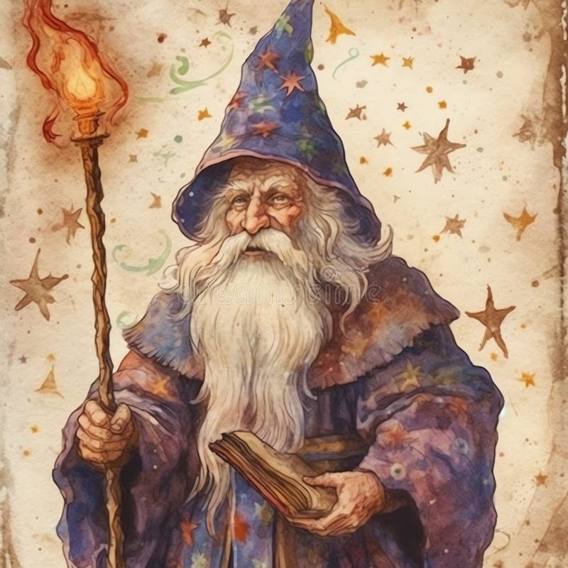 Wizards Old Paper, Vintage Digital Paper Stock Illustration ...