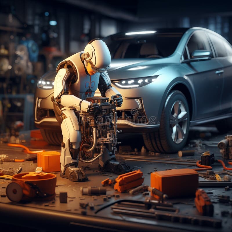 AI Generated Images,Assembly of Car Parts with Machinery Stock ...