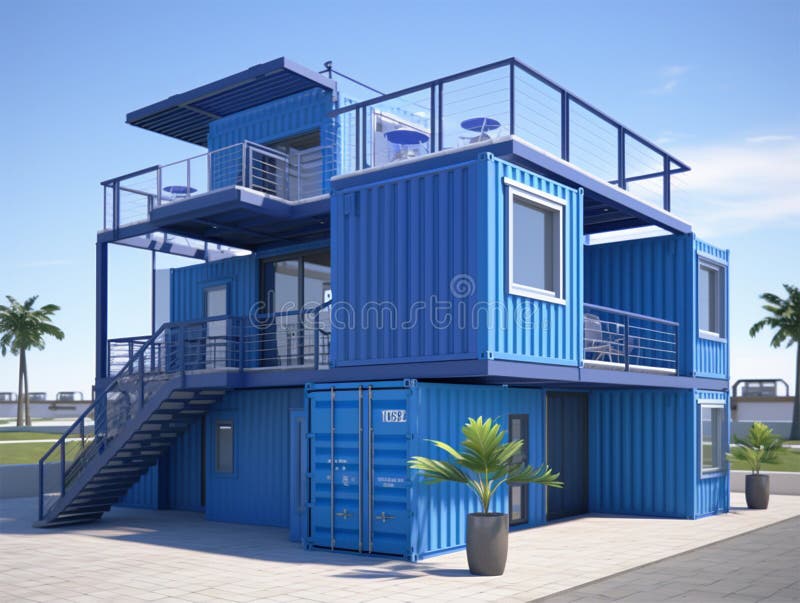 3D Visualization of the House with Evening Illumination Stock ...