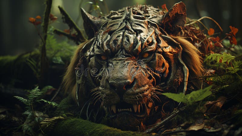Ai Generated Images - Tiger with Danger Evil Look in Forest, Wild ...