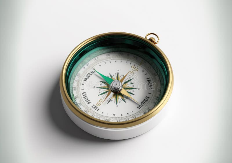 Ai Generated Images Top View of White Compass Stock Illustration ...