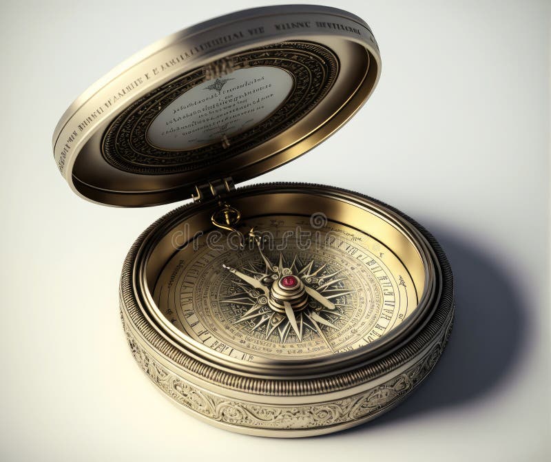 Ai Generated Images Top View of White Compass Stock Illustration ...