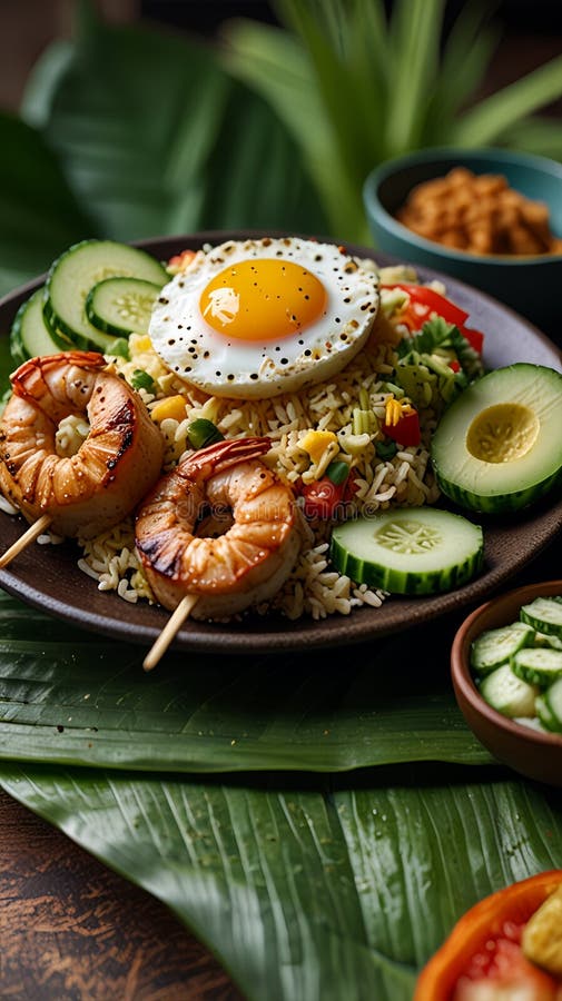 Indonesian fried rice stock photo. Image of fried, generated - 345514294
