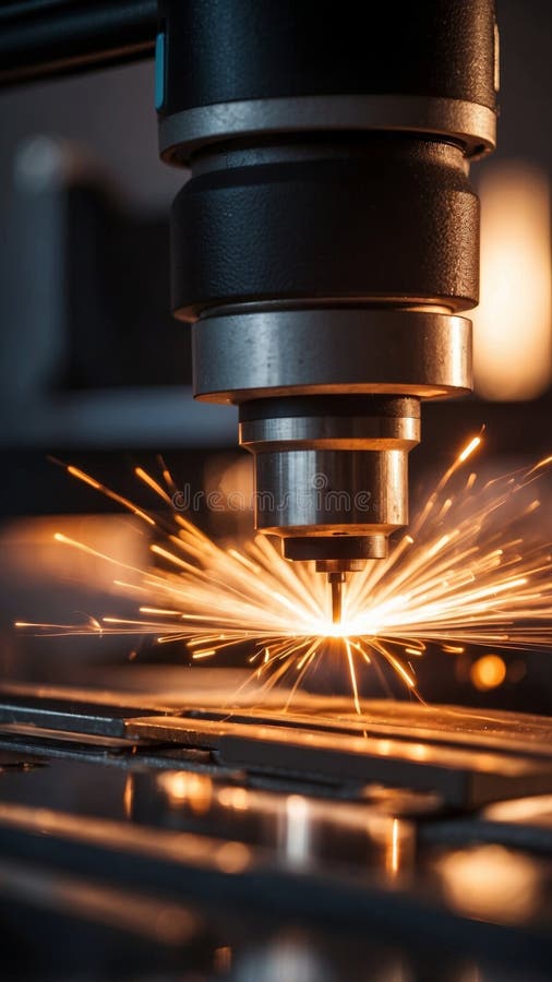 Industrial Laser Cutting Machine in Operation. Stock Image - Image of ...