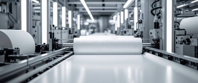 Industrial Production Process White Paper Rolls Modern Manufacturing ...