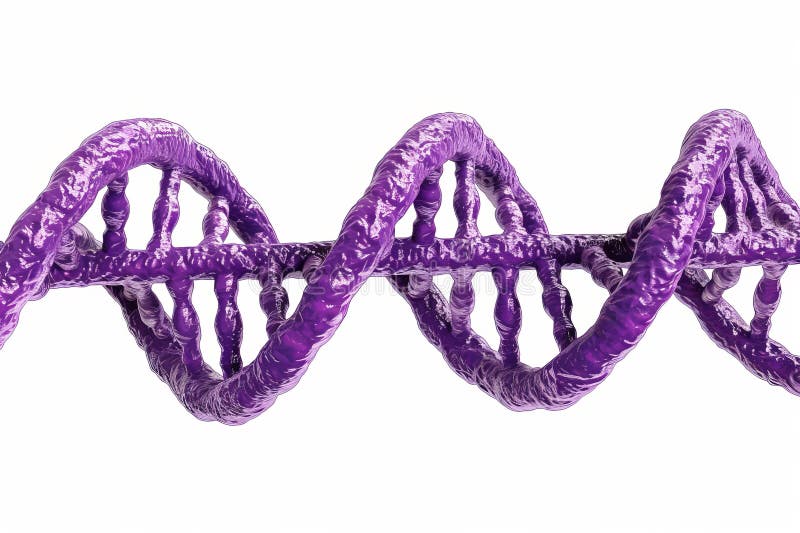 Intricate Purple DNA Helix on a Neutral Background Highlighting the ...