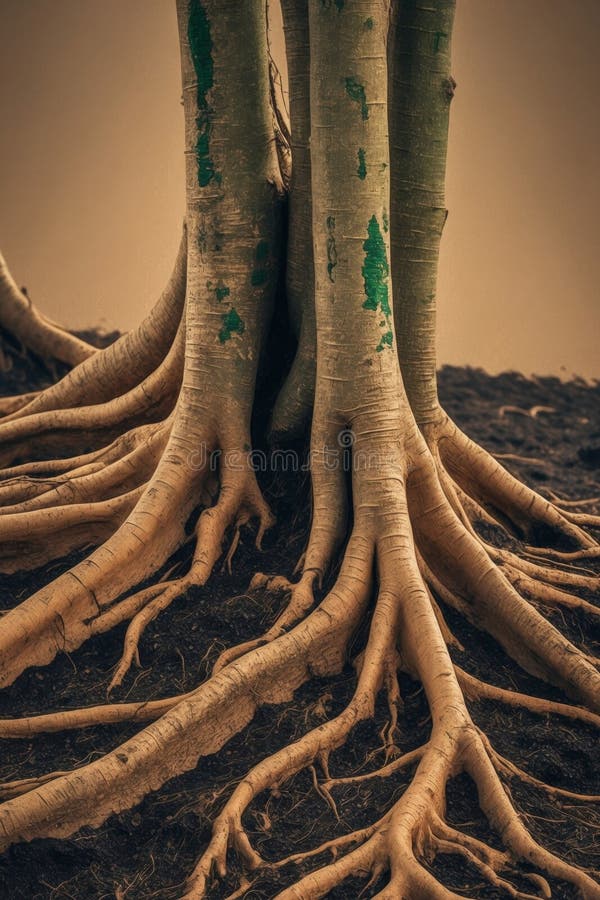 Intricate Tree Roots in Natural Soil Setting. Stock Image - Image of ...
