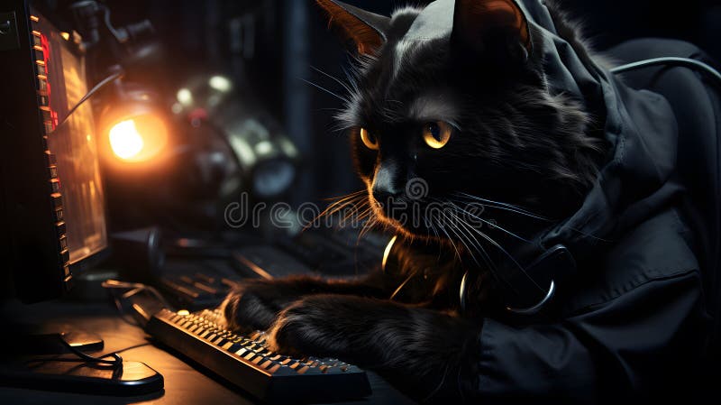 Hacker Cat Stock Illustrations – 145 Hacker Cat Stock Illustrations ...