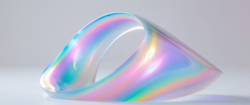 Iridescent Curved Object with Multicolored Streaks. Stock Photo - Image ...