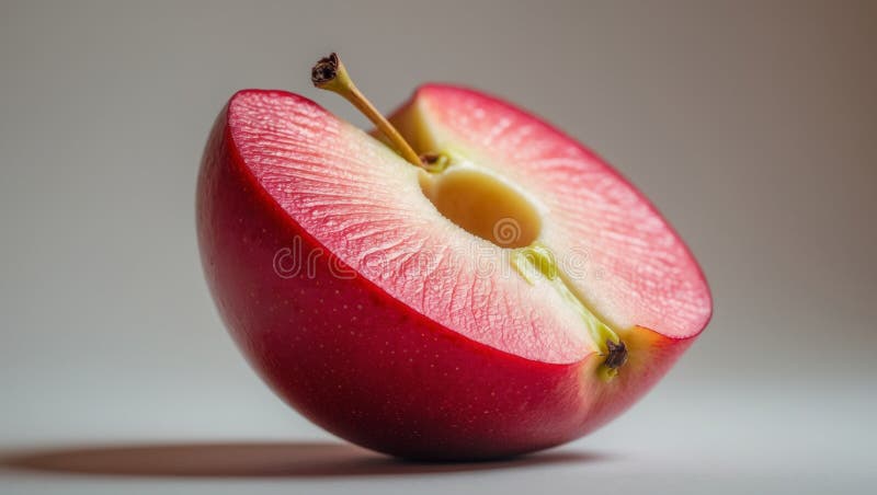 Juicy Red Apple Slice with a Smooth Texture. Stock Image - Image of ...