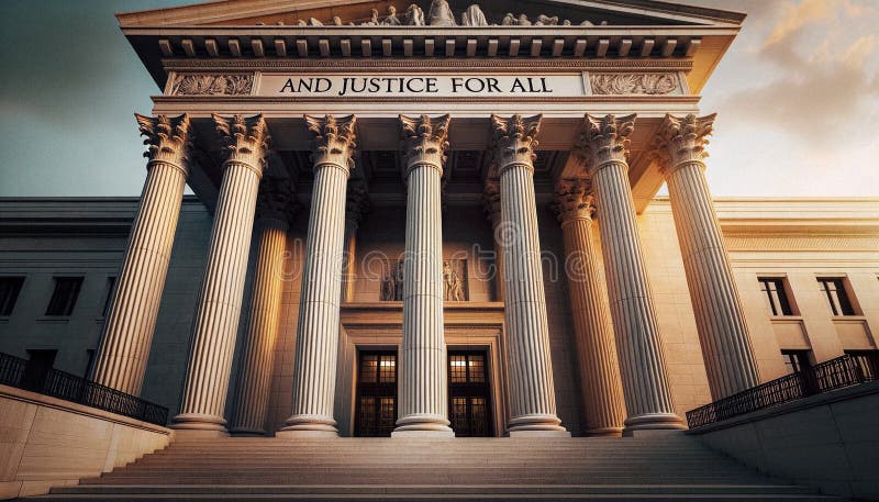 AI-Generated "and Justice for All" Courthouse Facade Stock Illustration ...