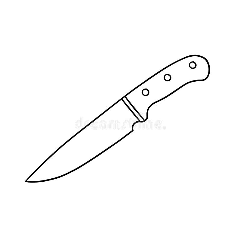 AI-Generated Knife Outline stock illustration. Illustration of slicing ...