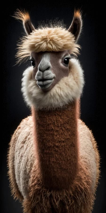 Brown Lama Looking at the Camera Stock Illustration - Illustration of ...