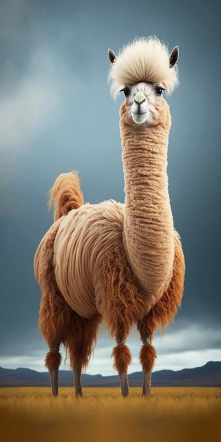 Brown Lama Looking at the Camera Stock Illustration - Illustration of ...