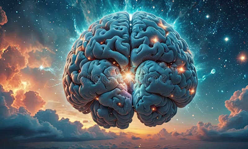 A Brain with a Light Shining on it. Stock Illustration - Illustration ...