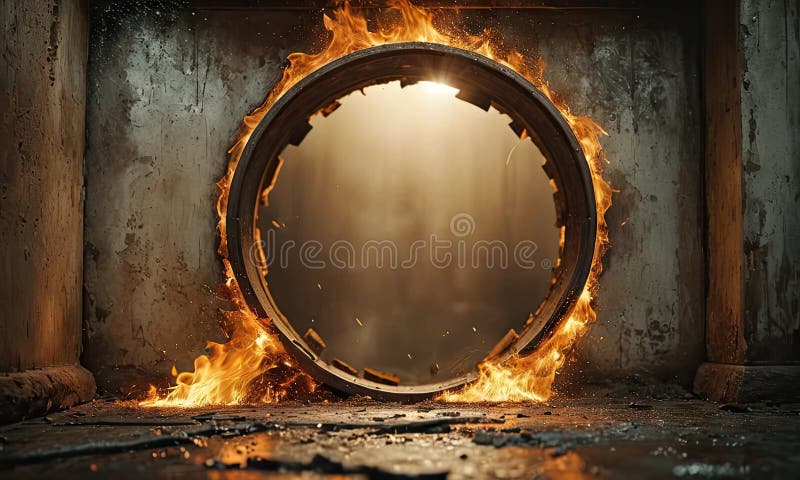 A Fire Hole in a Wall with a Hole in the Middle. Stock Illustration ...