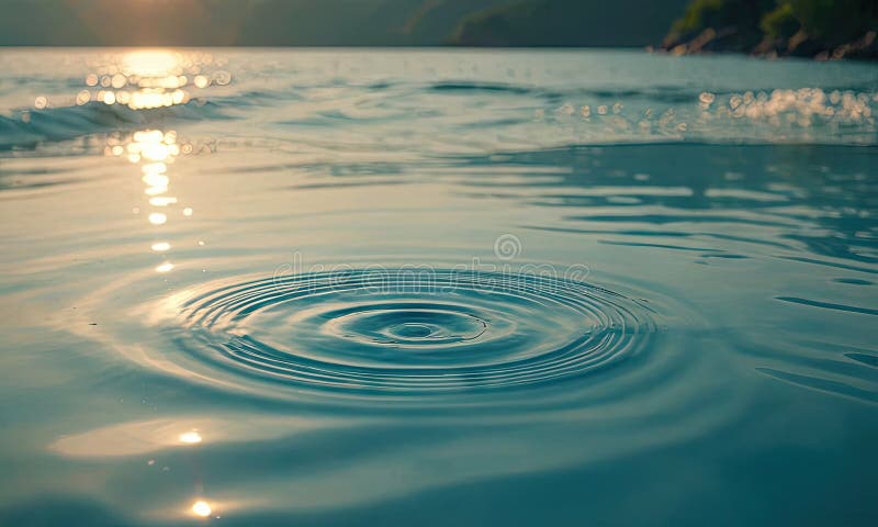A Ripple in the Water is Created by a Stone Being Thrown in the Water ...