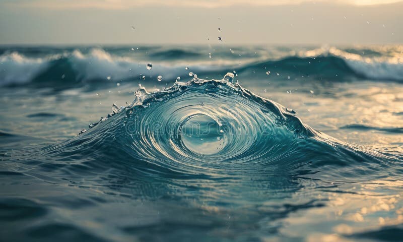 A Wave is Crashing into the Shore with a Splash, and the Water is Blue ...