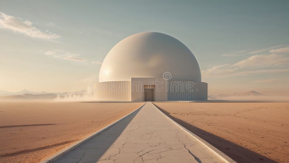 Large Dome Structure in the Middle of Desert Stock Image - Image of ...