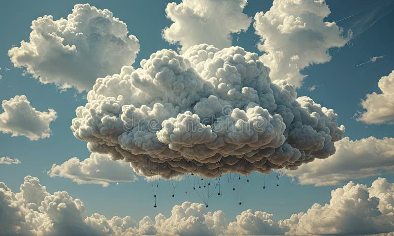 A Cloud is Falling from the Sky and is Being Followed by Rain. Stock ...