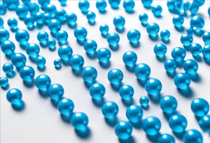 A Large Group of Blue Ozone Molecules on a White Surface Stock ...